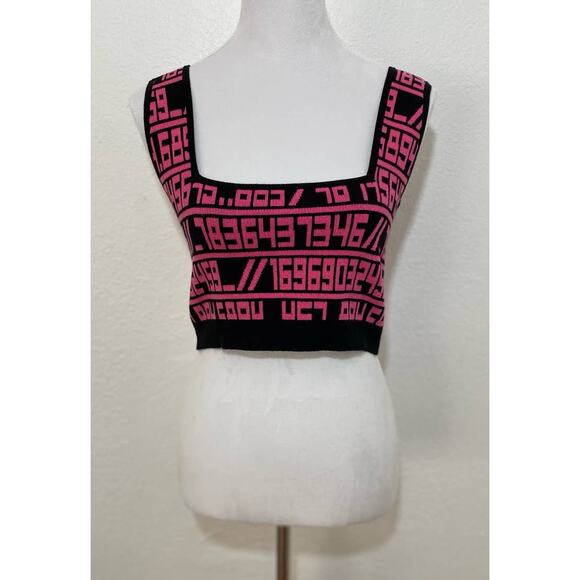 Current Mood | Tops | Current Mood Large Black Pink Knitted Bra Top ...